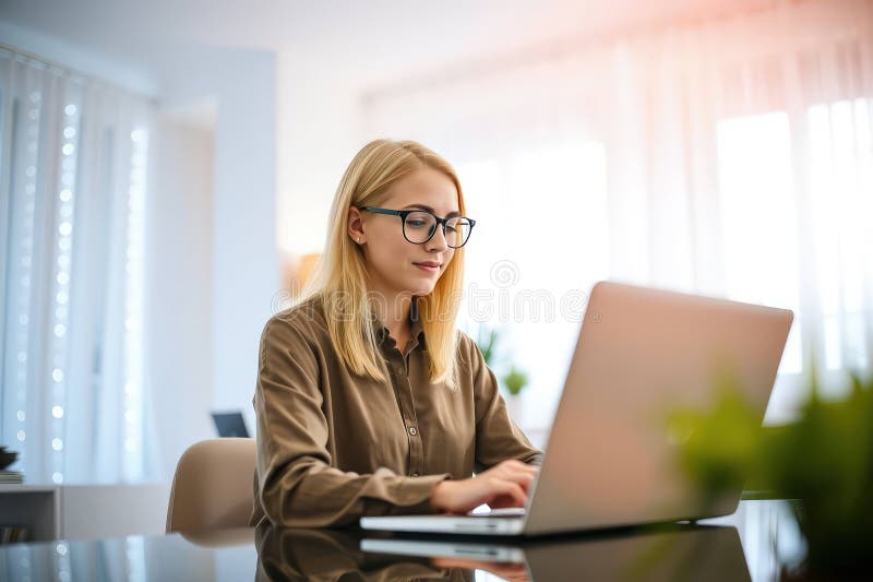 Remote Work in Modern Comfort Stock Illustration - Illustration of ...