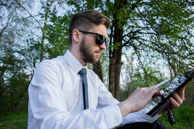 Remote Work Online. Work Outside the Office Stock Image - Image of ...