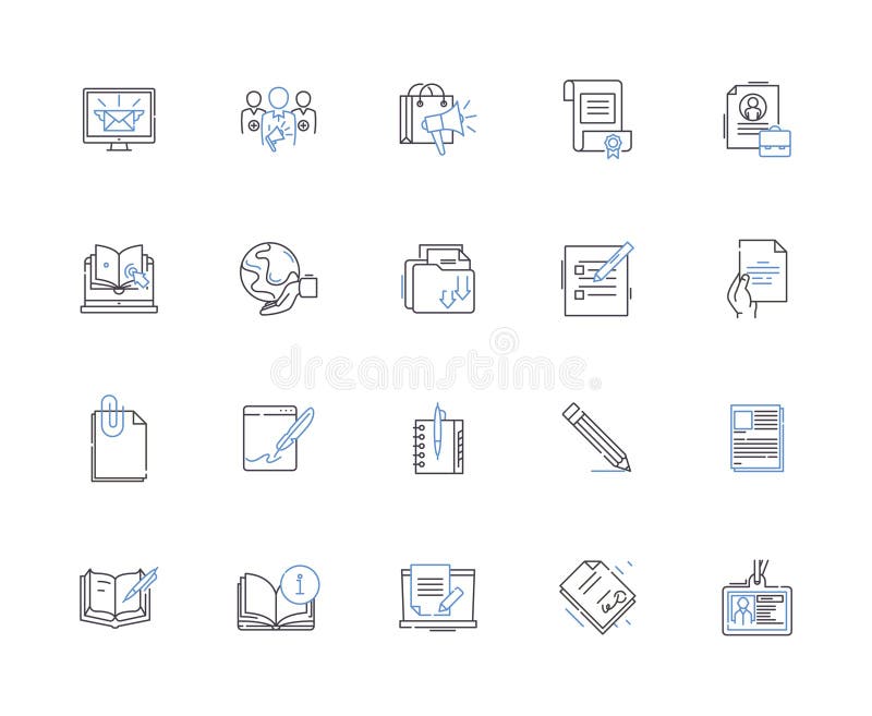 Remote Work Outline Icons Collection. Telecommuting, Telework, Offsite ...