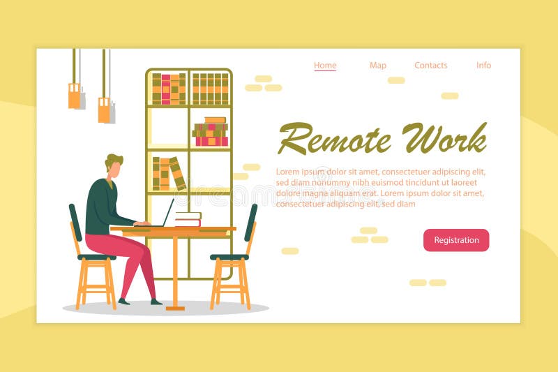Remote Working Banner Stock Illustrations – 2,794 Remote Working Banner ...
