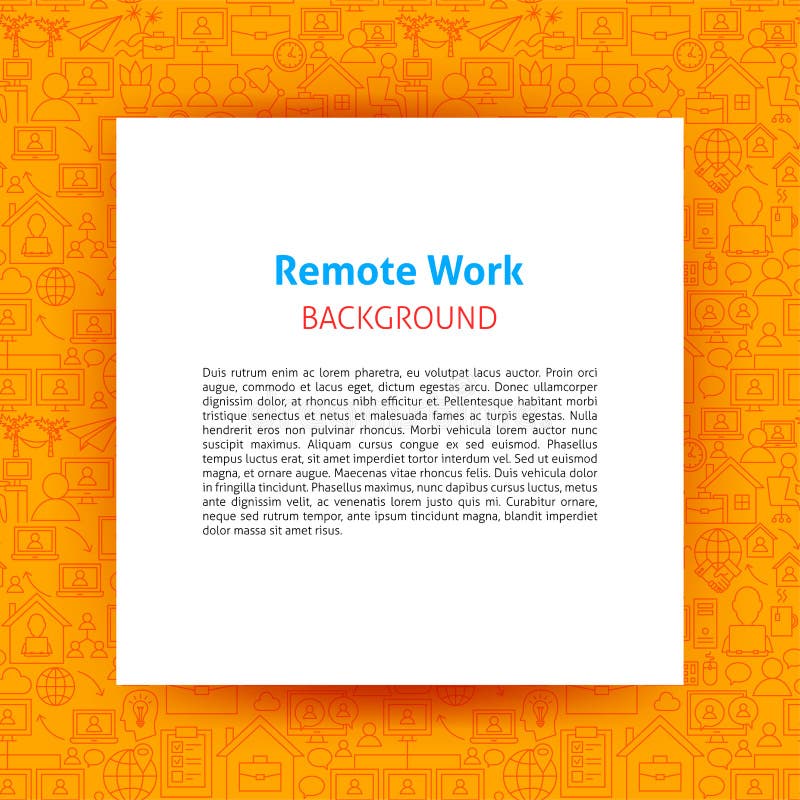 Remote Work Paper Template stock vector. Illustration of outline ...