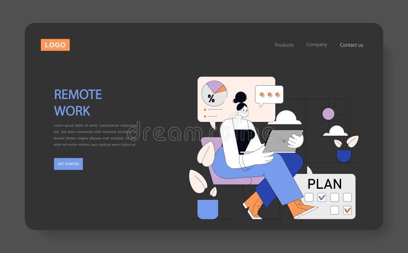 Remote Work Planning. Vector Illustration. Stock Vector - Illustration ...