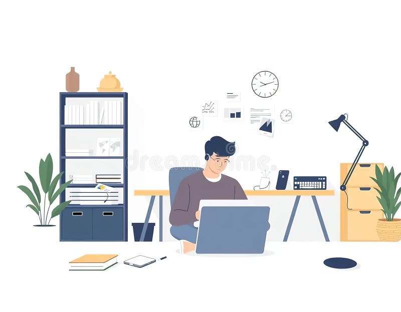 Remote Work and Productivity Concept Image AI Generated Stock ...