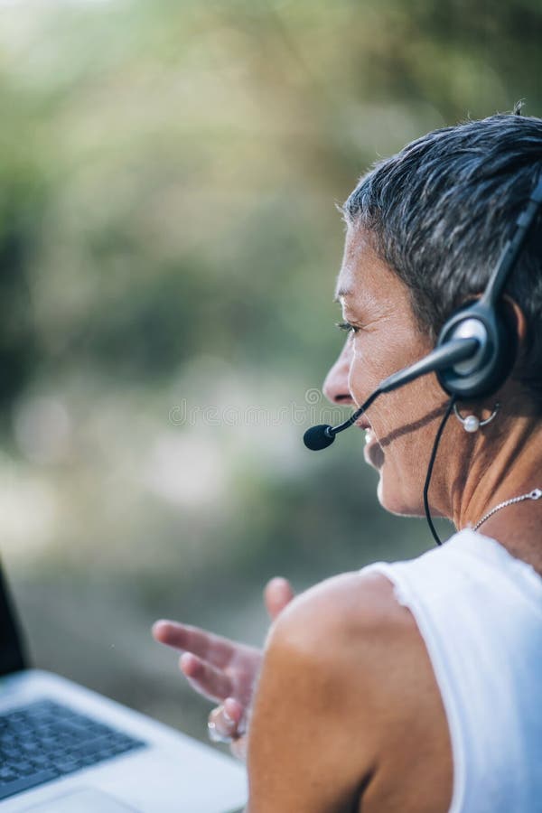 Remote Work stock image. Image of middleaged, woman - 206027403