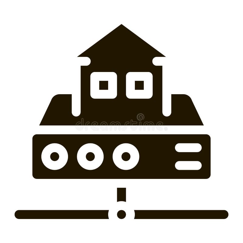 Remote Work Server Icon Vector Glyph Illustration Stock Vector ...