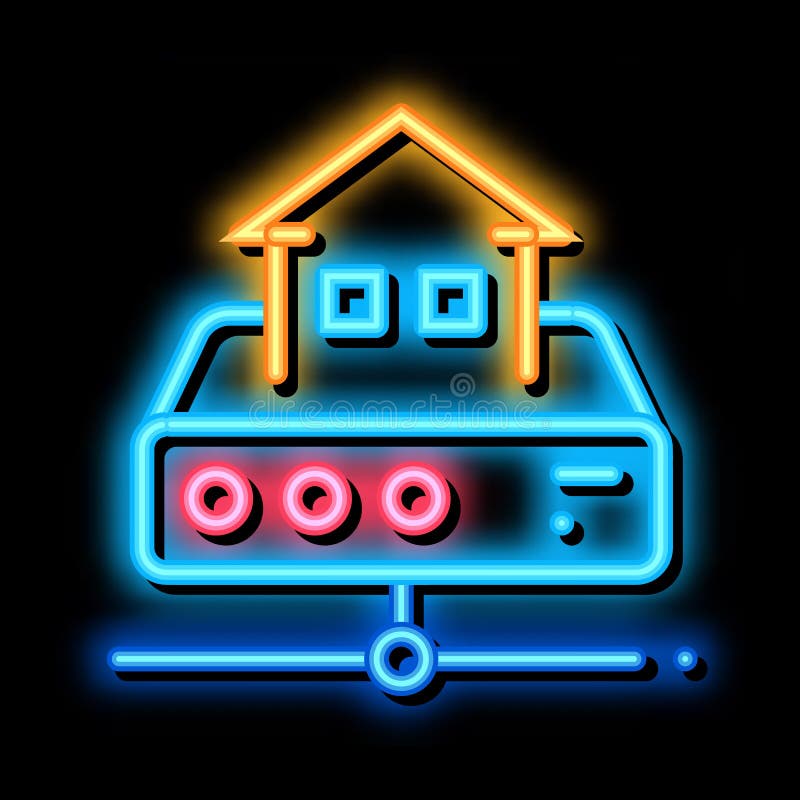 Remote Work Server Neon Glow Icon Illustration Stock Vector ...