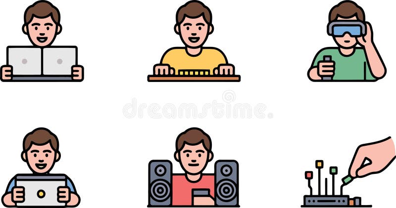 Remote Work Setup Dual Screen Laptop Illustration for Digital Nomads ...