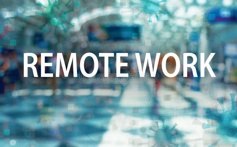Remote Work Theme with an Airport Background Stock Image - Image of ...