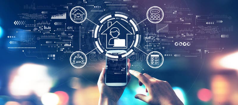 Remote Work Theme with Person Using Laptop Stock Image - Image of ...