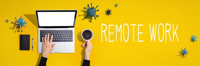 Remote Work Theme with Person Using Laptop Stock Image - Image of ...