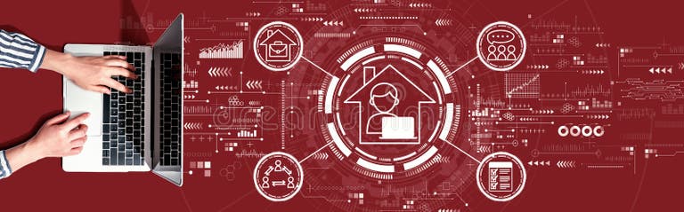 Remote Work Theme with Person Using a Laptop Stock Photo - Image of ...