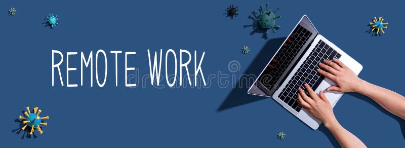 Remote Work Theme with Person Using Laptop Stock Image - Image of ...