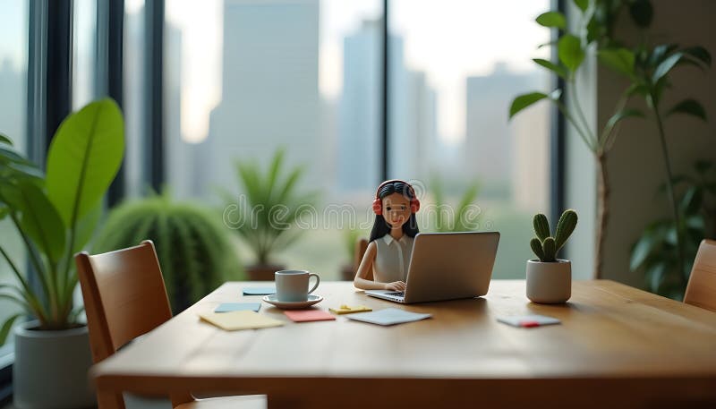 Remote Work in Urban Sanctuary - Cozy Coworking Space Stock ...