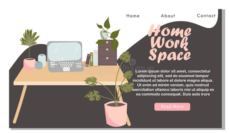 Remote Work Website Landing Page. Work Distant On Laptop. Employee ...