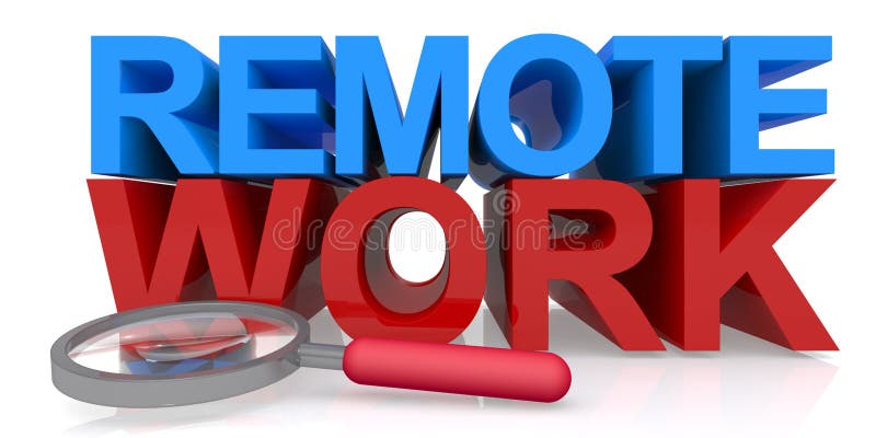 Remote work on white stock illustration. Illustration of download ...