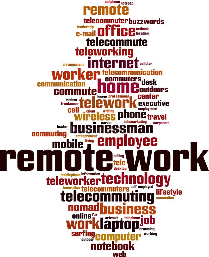 Remote work word cloud stock vector. Illustration of phone - 170470162
