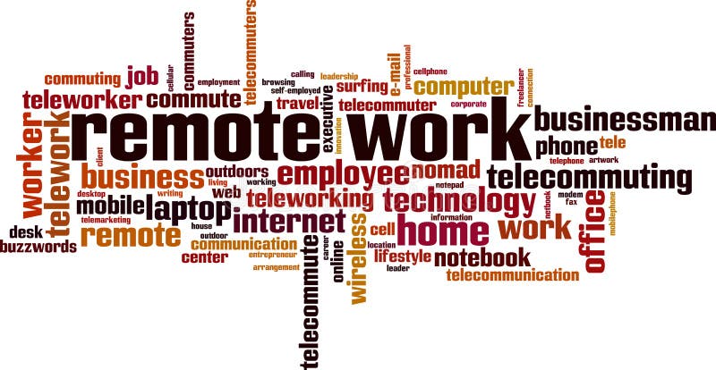 Remote work word cloud stock vector. Illustration of internet - 225512366