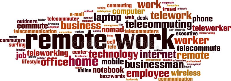 Remote work word cloud stock vector. Illustration of phone - 170470162