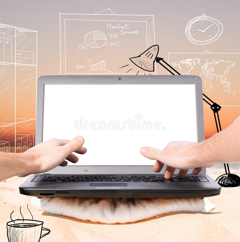 Remote work stock photo. Image of global, blank, dream - 56030162