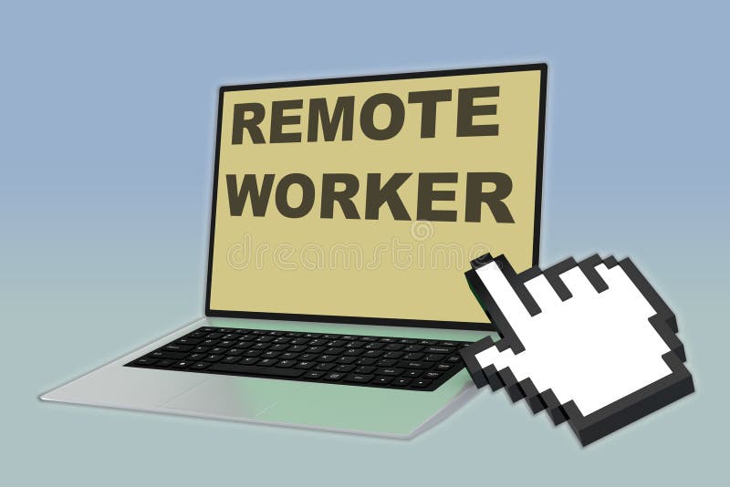 REMOTE WORKER concept stock illustration. Illustration of digital ...