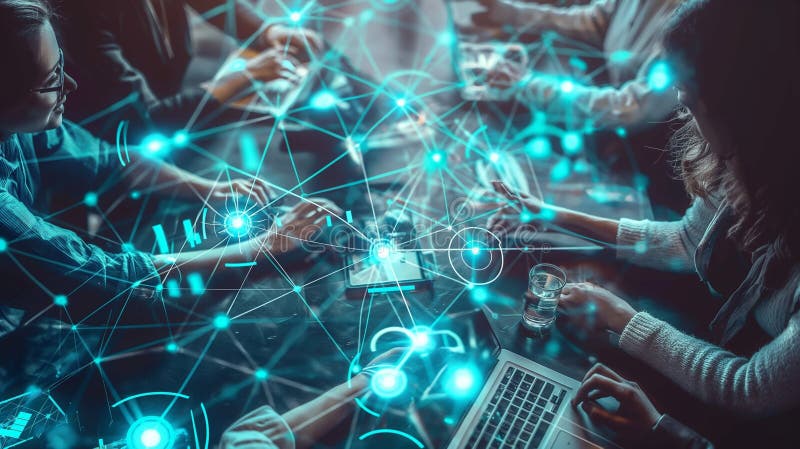 Remote Workers Connecting Virtually To Complete Tasks Stock Photo ...