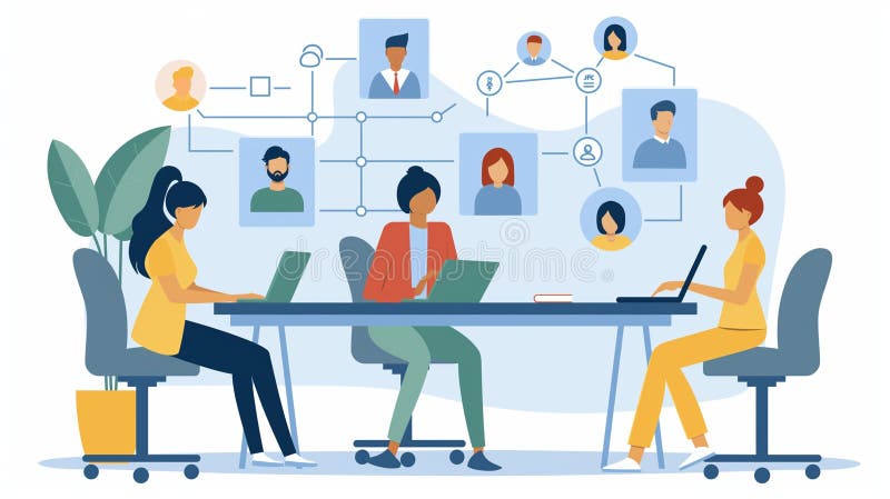 Remote Workers Connecting Virtually To Complete Tasks Stock Image ...