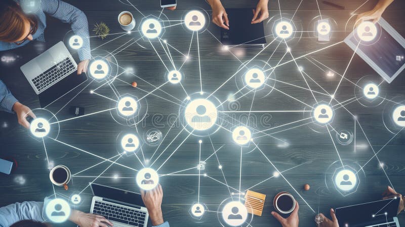 Remote Workers Connecting Virtually To Complete Tasks Stock Image ...