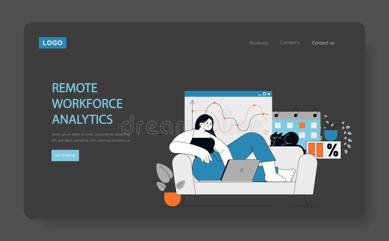 Remote Workforce Analytics Concept Vector Stock Vector - Illustration ...