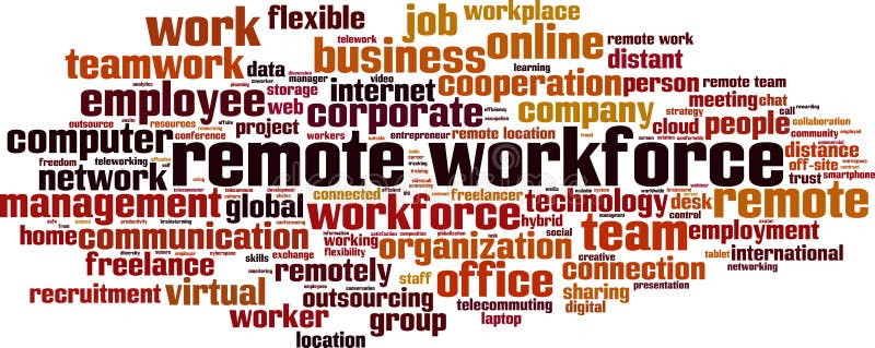 Remote Workforce Word Cloud Stock Vector - Illustration of work ...