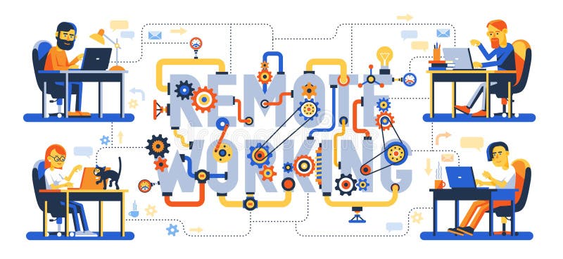 Remote Working - Creative Concept. Development Team Work on a Project ...