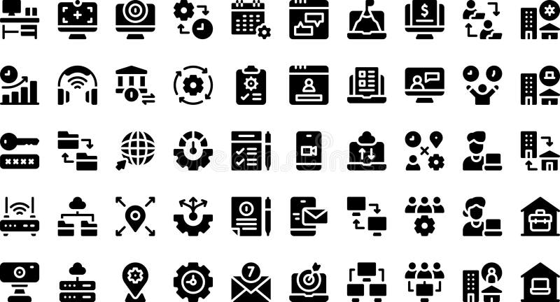 Remote Working Icons High-Quality Vector Icons Collection with Editable ...