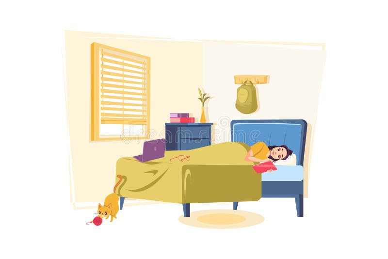 Remote Working Illustration Concept on White Background Stock Vector ...