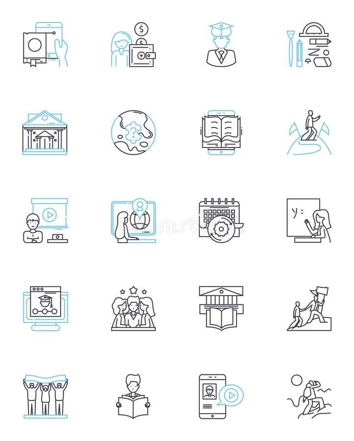 Remote Workshops Linear Icons Set. Virtual, Collaboration, Distance ...