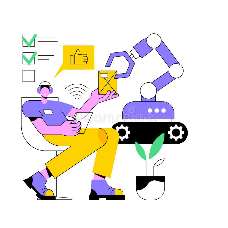 Remotely Operated Robots Abstract Concept Vector Illustration Stock ...