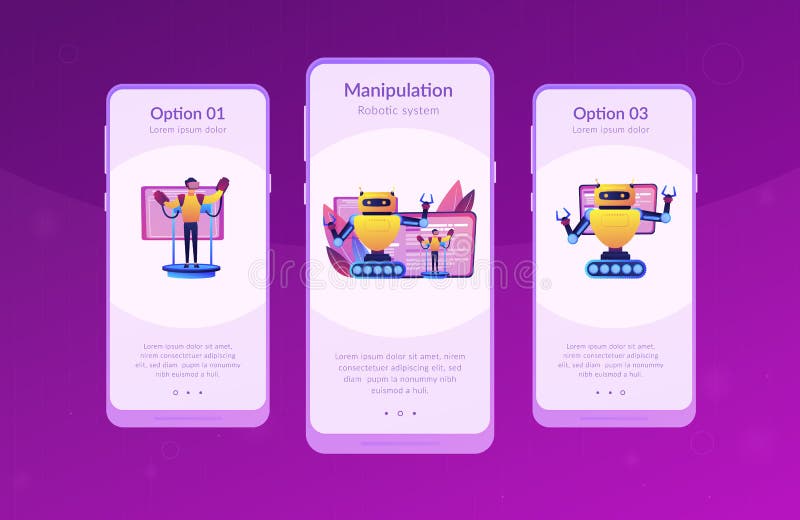 Remotely Operated Robots App Interface Template. Stock Vector ...