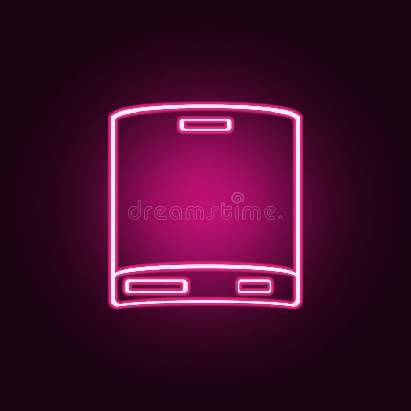 Removable Hard Disc Icon. Elements of Web in Neon Style Icons Stock ...
