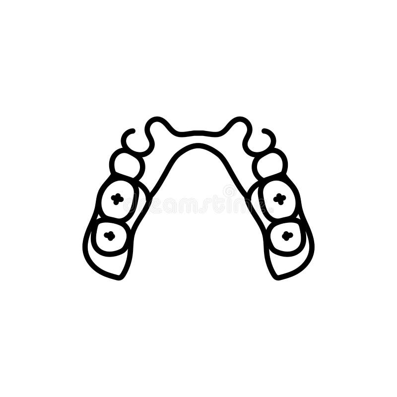 Removable Partial Denture Line Icon. Dental Prosthetic Stock Vector ...