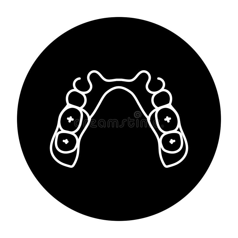 Removable Partial Denture Line Icon. Dental Prosthetic Stock Vector ...