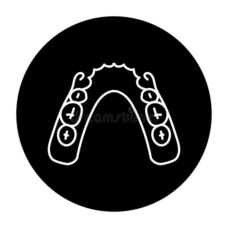 Removable Partial Denture Line Icon. Dental Prosthetic Stock Vector ...