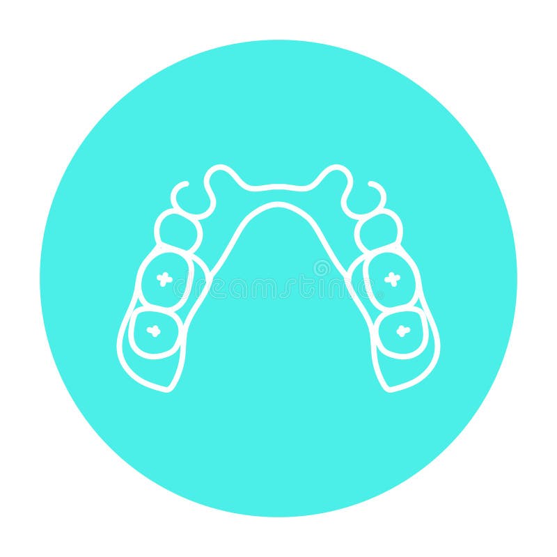 Removable Partial Denture Line Icon. Dental Prosthetic Stock Vector ...