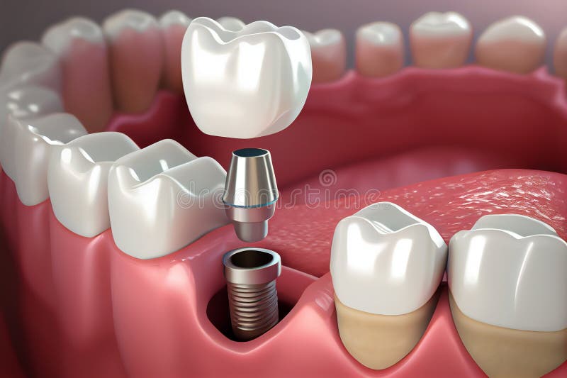 Removable Partial Denture. Medically Accurate Tooth.generative Ai Stock ...