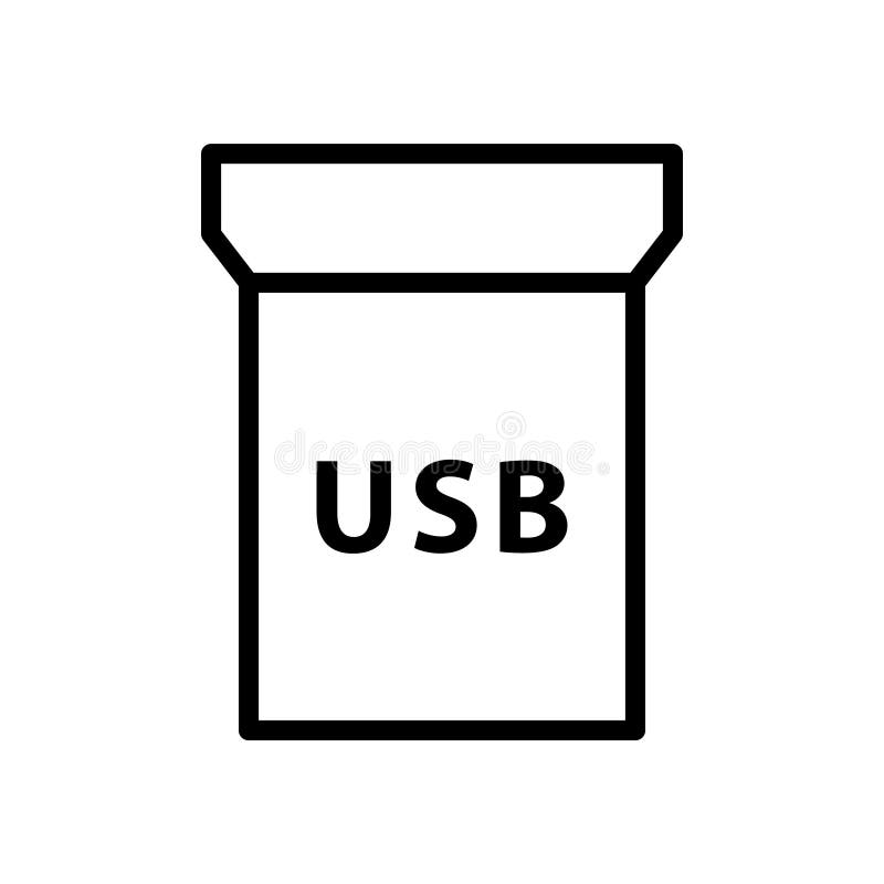 Removable USB Adapter with Text Icon. Linear Logo of Electronic ...