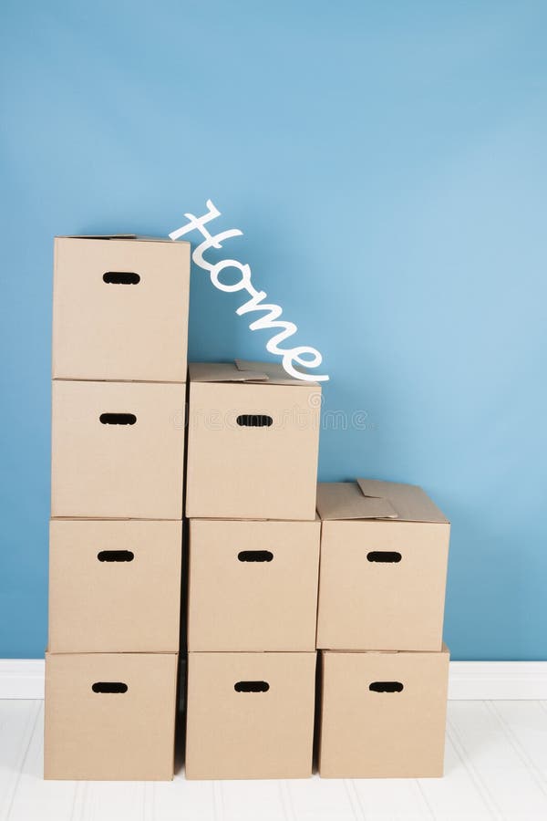 Removal house boxes stock image. Image of transmigration - 75558977