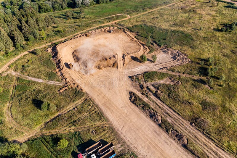 Removal of Overburden on a Piece of Land before Sand Pit Mining Stock ...