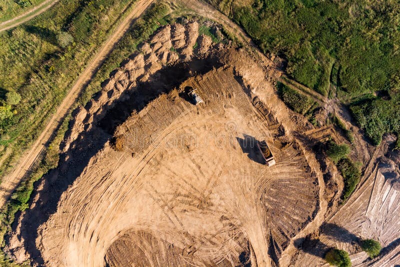 Removal of Overburden on a Piece of Land before Sand Pit Mining Stock ...