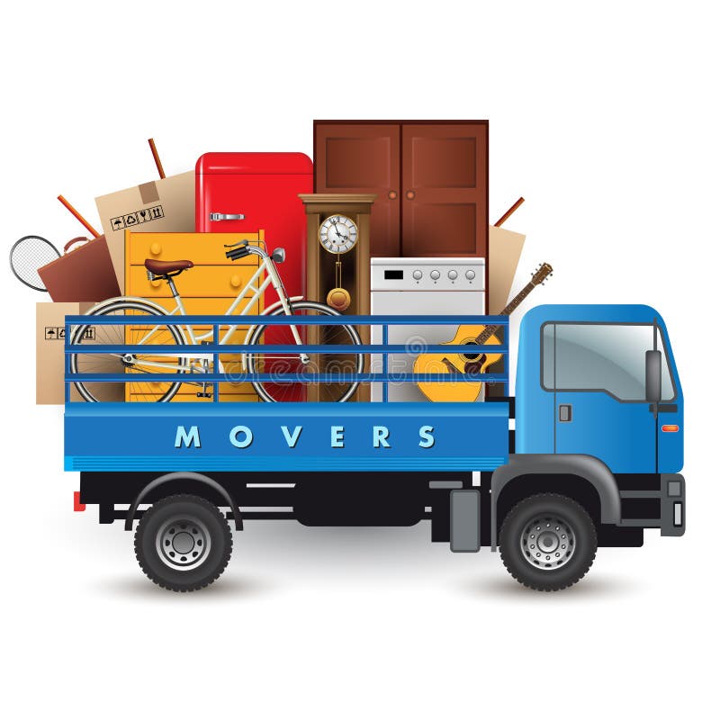 Moving Company Truck Vector Illustration. Delivery Truck Vector Stock ...