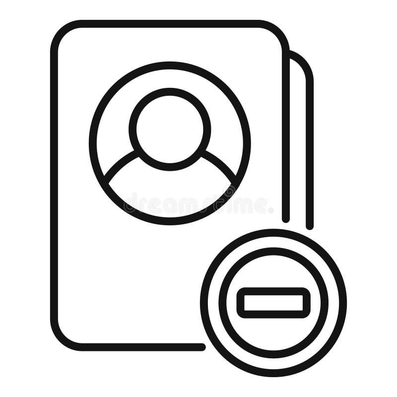 Remove Account Icon Outline Vector. Delete Service Stock Illustration ...