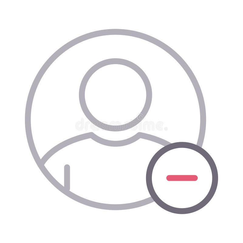 Remove Account Thin Color Line Vector Icon Stock Illustration ...