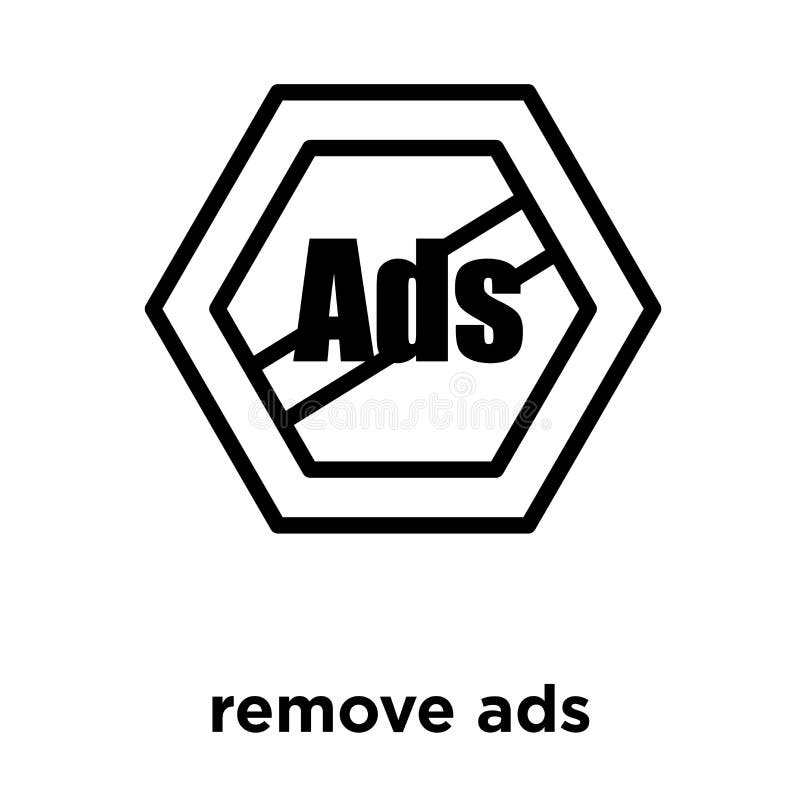 Remove Ads Icon Isolated on White Background Stock Illustration ...