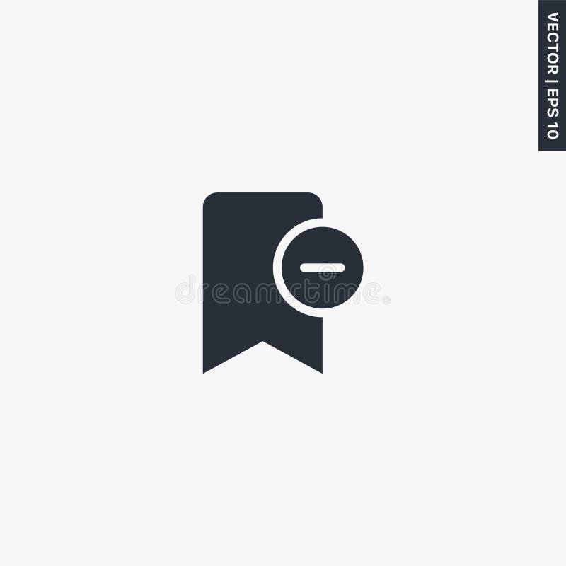 Remove Bookmark, Premium Quality Flat Icon Stock Vector - Illustration ...